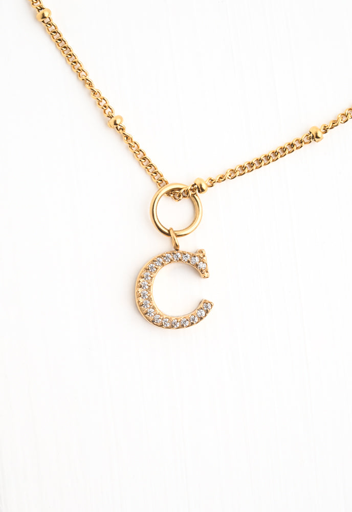 Initial Necklace C with Gold Chain – Starfish Project UK Wholesale