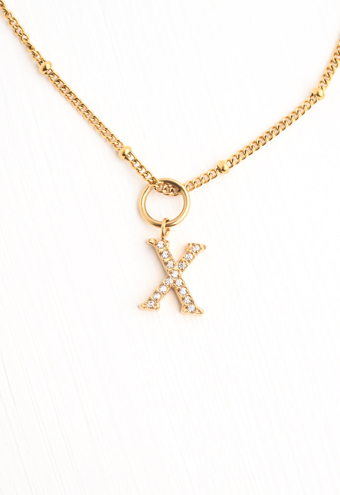 Initial Necklace X with Gold Chain – Starfish Project UK Wholesale
