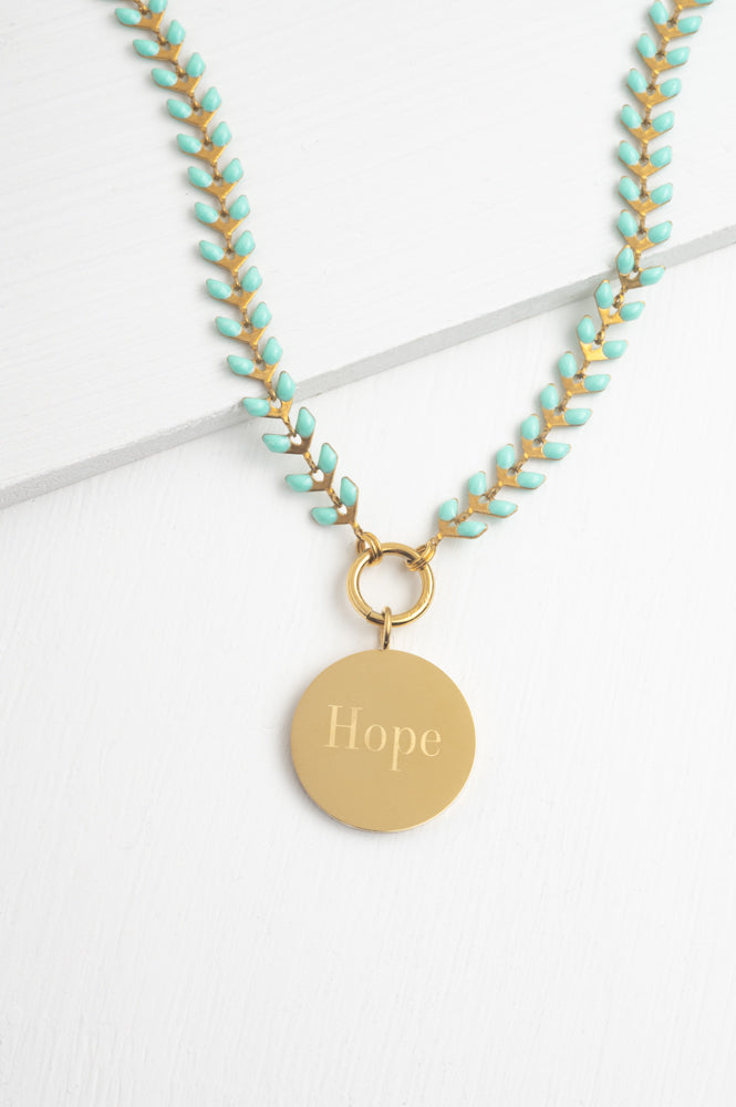 Hope Pendant on Seeds of Hope Chain in Mint – Starfish Project UK Wholesale